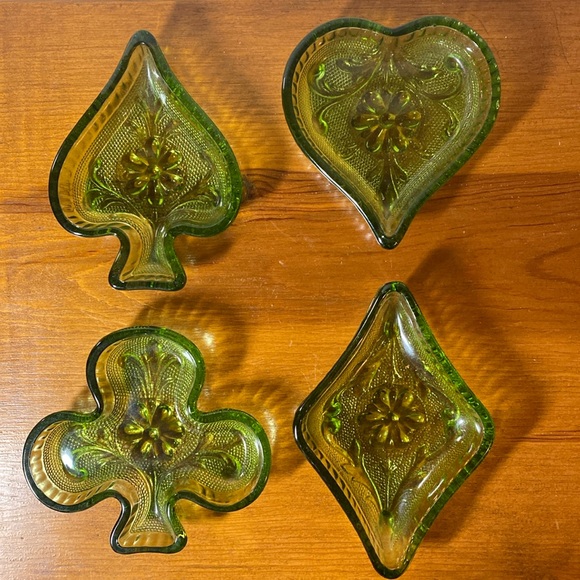 Accents | Euc Vintage 196s Sage Green Indiana Tiara Glass Bridge Set ...